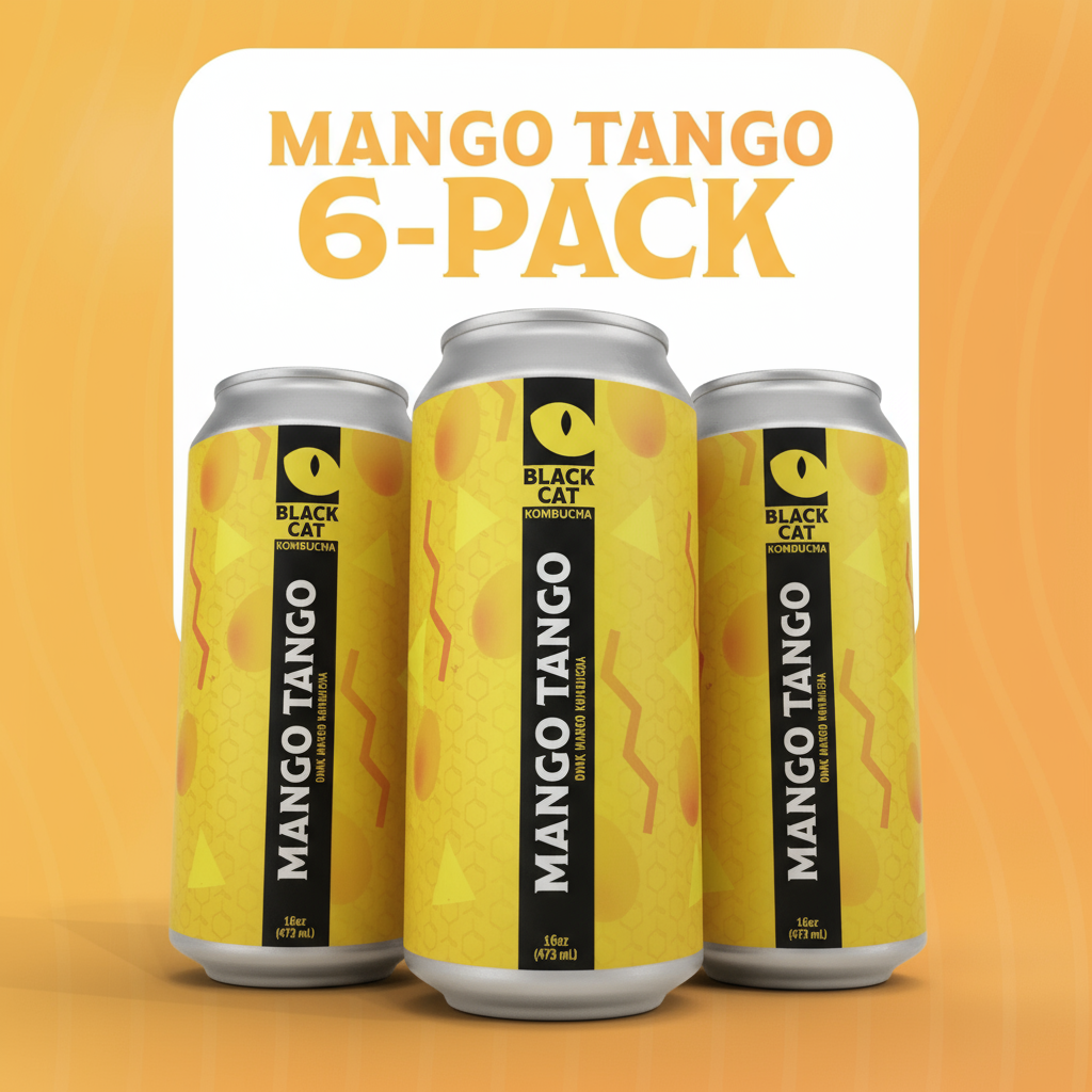 Mango Tango 6 Pack 16oz Kombucha – Black Cat Shop